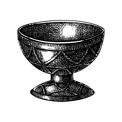 Offering bowl sketch witchcraft vintage ha Vector Image