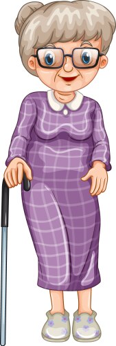Old Lady with Walking Stick Vector Images (over 390)