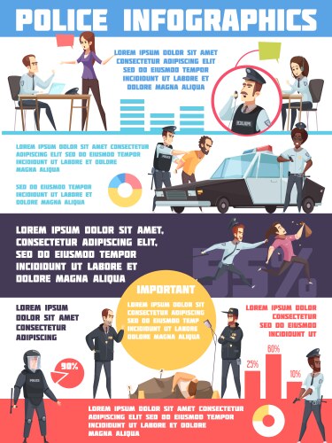 Police infographic for crime law justice design Vector Image