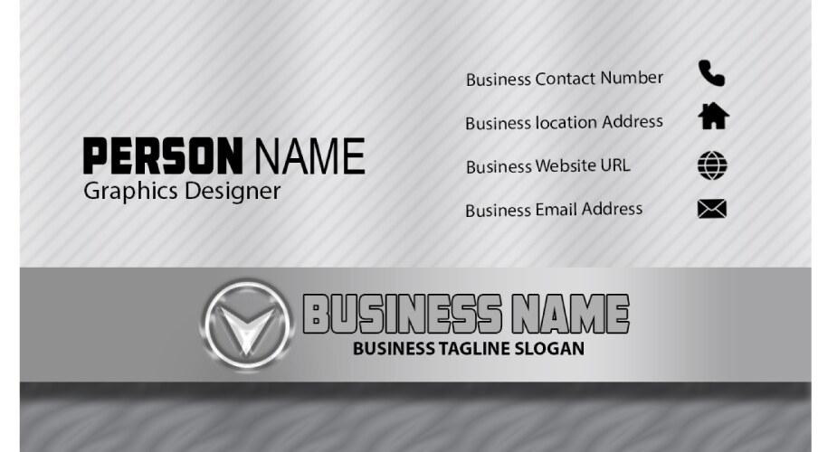 Silver black business card template image Vector Image