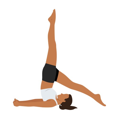 Woman doing exercise in thoracic rotation pose Vector Image