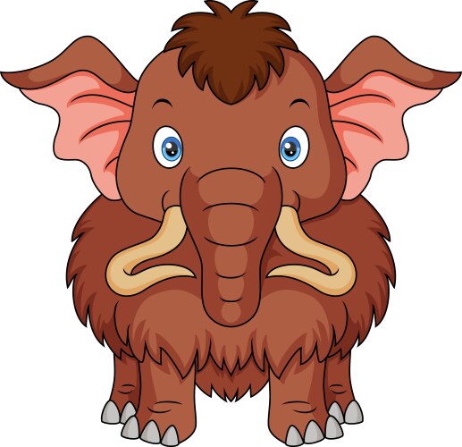 Cartoon mammoth isolated on white background Vector Image