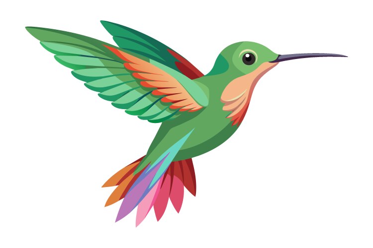 Cartoon smiling hummingbird Royalty Free Vector Image