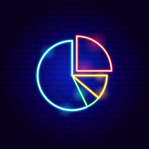 Pie chart neon sign Royalty Free Vector Image - VectorStock