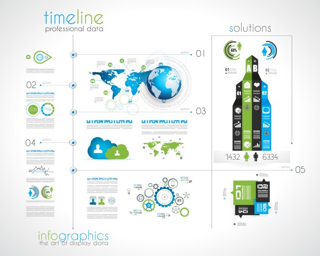 Timeline to display your data with infographic Vector Image