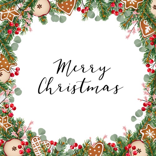 Christmas vintage border Royalty Free Vector Image