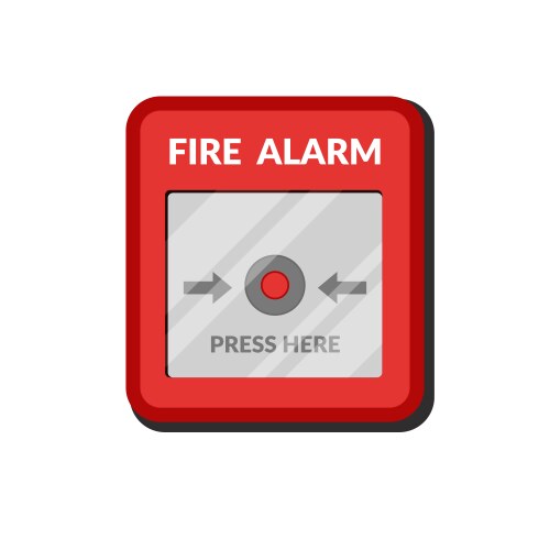 Fire alarm emergency signs and symbols Royalty Free Vector