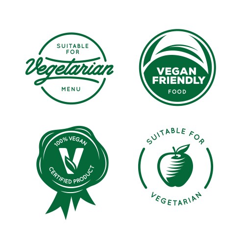 Set og vegan signs Royalty Free Vector Image - VectorStock