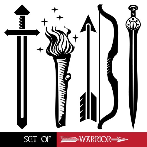 Medieval weapons ancient protection warrior Vector Image