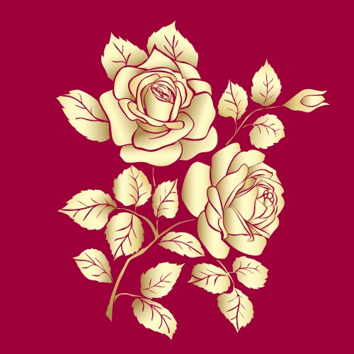 Three jewelry roses Royalty Free Vector Image - VectorStock