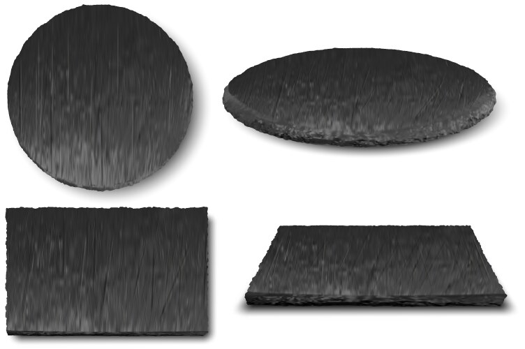 Natural slate plates black stone textured plate Vector Image