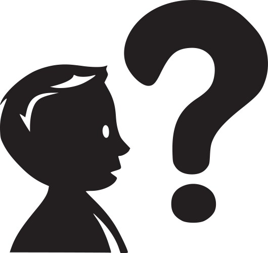 Brain head question mark logo symbol Royalty Free Vector