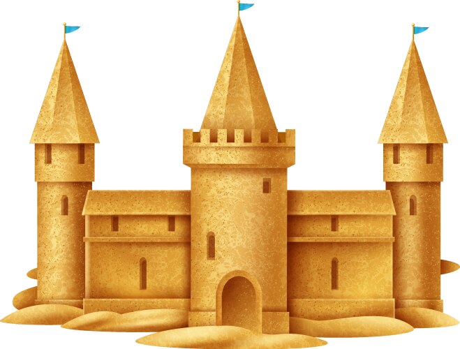 Princess castle isolated on white background Vector Image