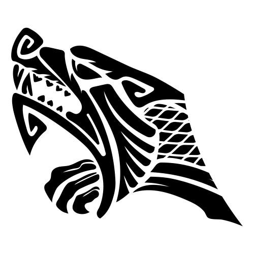 Scandinavian viking design fenrir wolf head Vector Image