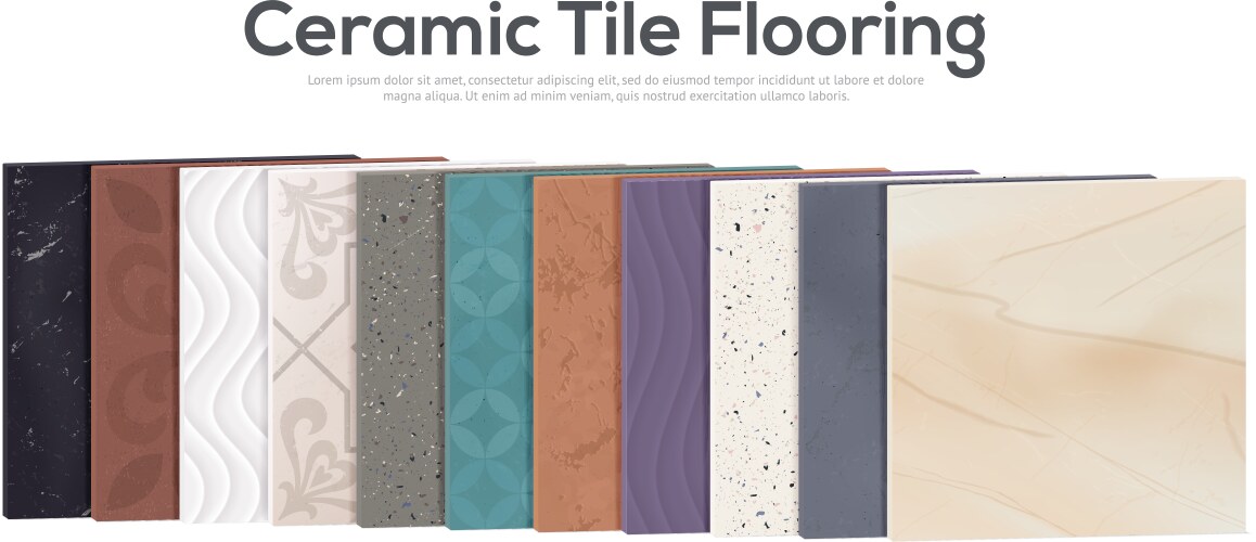 Realistic ceramic floor tiles background Vector Image