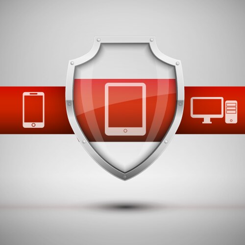 Smartphone diamond shield game transaction Vector Image