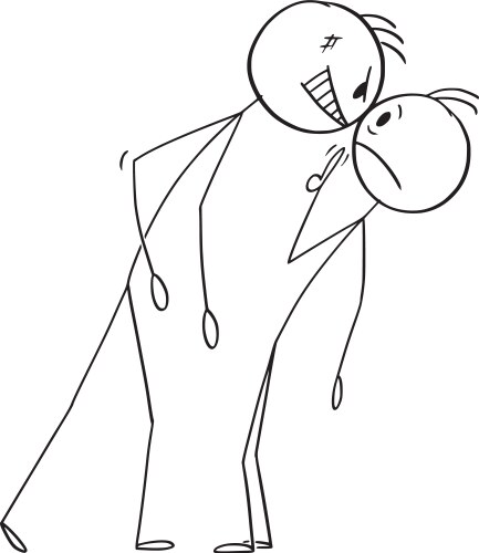 Cartoon two angry men arguing or fighting Vector Image