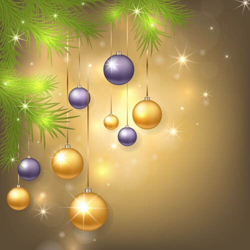 Background with purple christmas balls Royalty Free Vector