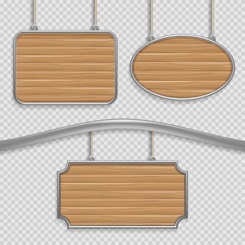 Cartoon wooden blanks isolated Royalty Free Vector Image