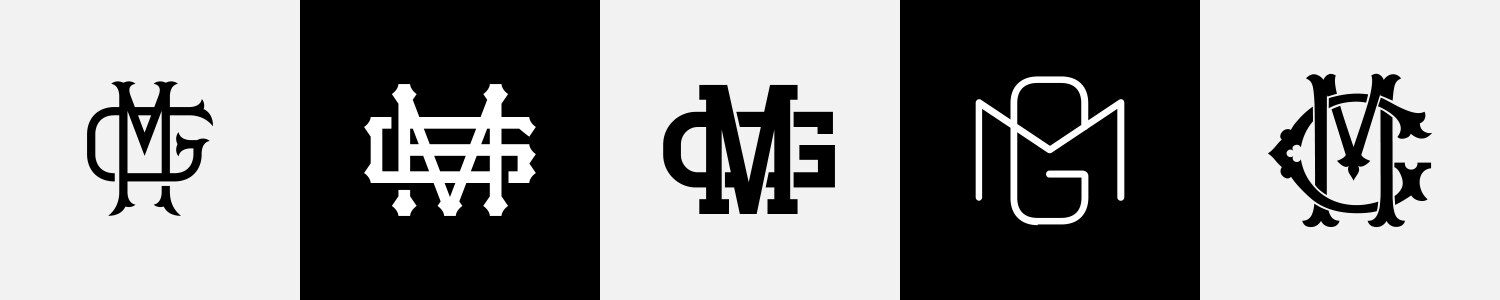 Elegant letters gm and mg monogram logo suitable Vector Image