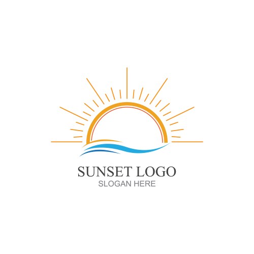 Sunset logo or emblem Royalty Free Vector Image