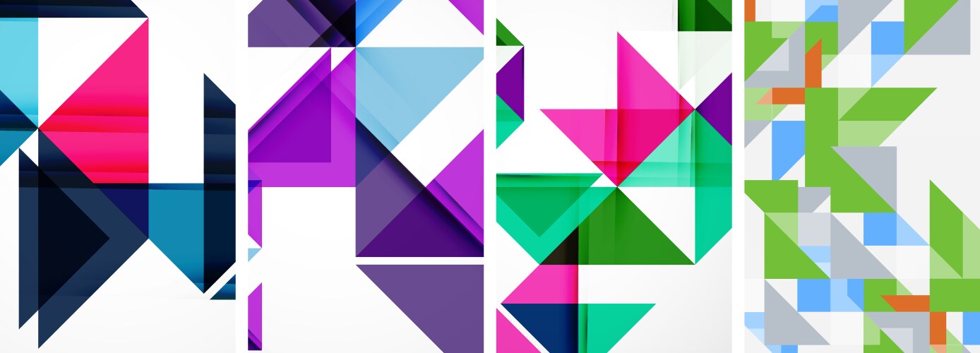 A bunch of colorful geometric shapes on white Vector Image