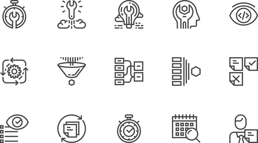 Benchmarking solid icon set Royalty Free Vector Image