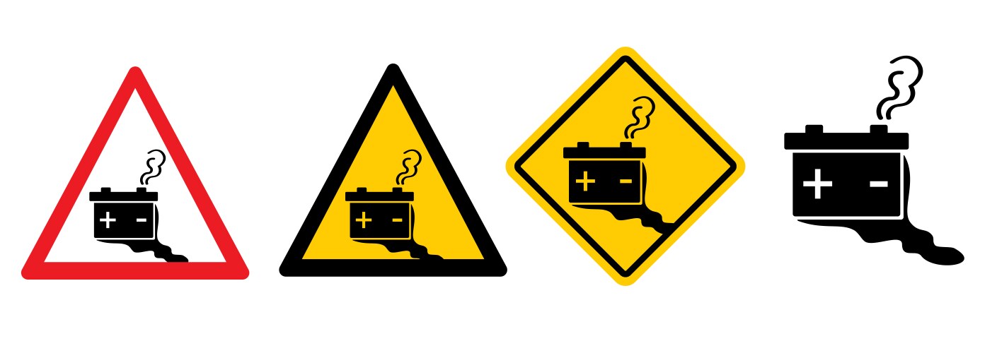Battery acid leaking batteries no toxic fumes Vector Image