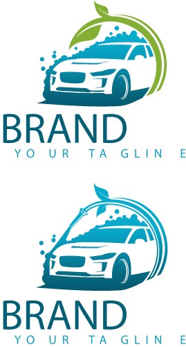 Car wash logo cleaning washing and service Vector Image