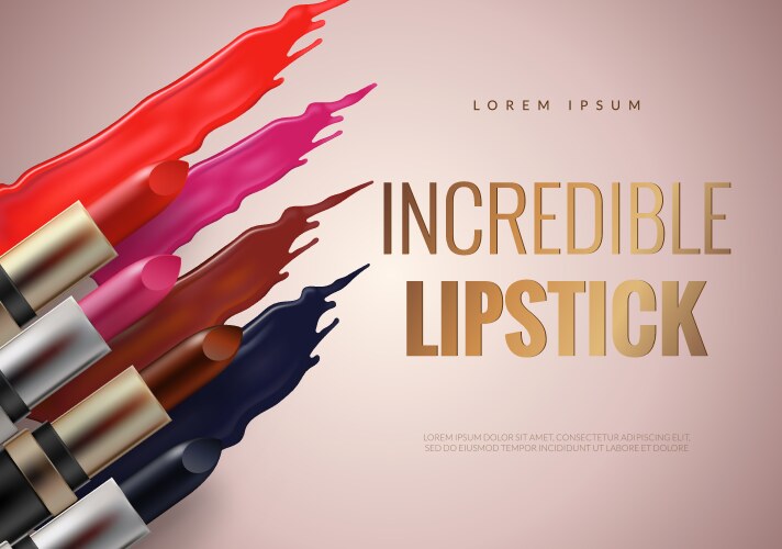 Lipstick advertising banner concept Royalty Free Vector