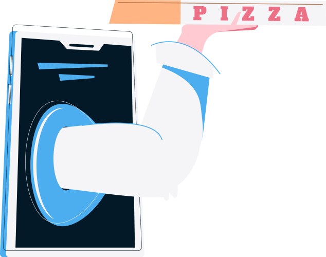 Pizza phone order linear icon Royalty Free Vector Image