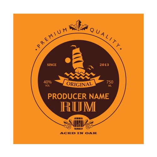 Template rum label Royalty Free Vector Image - VectorStock