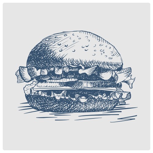 Burger Clip Art Black and White Vector Images (over 510)