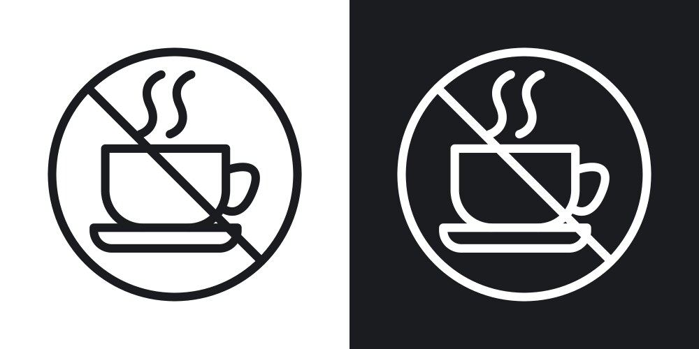 No coffee cup sign icon set prohibition Royalty Free Vector