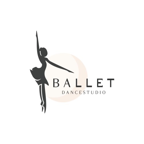 Ballet dance studio logo design silhouette Vector Image