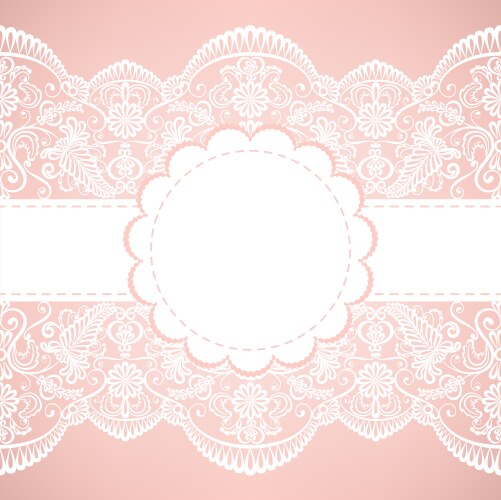 Gift card with lace ribbons Royalty Free Vector Image