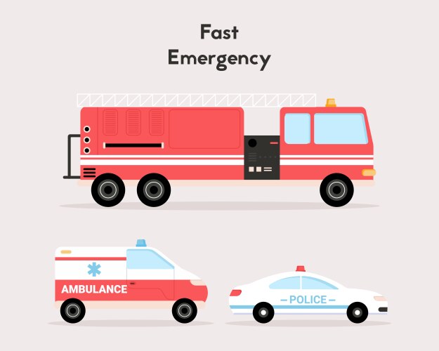 Police vehicles collection emergency patrol Vector Image