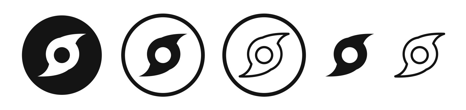 Hurricane icon set typhoon symbol sea cyclone Vector Image