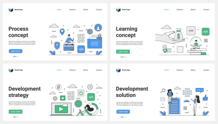 Learning process web Royalty Free Vector Image