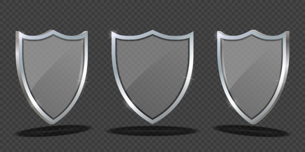 Glass shield Royalty Free Vector Image - VectorStock