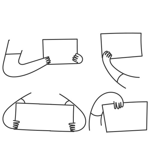 Hand drawn doodle holding protest banner Vector Image