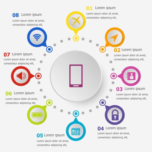 Mobile phone infographic Royalty Free Vector Image