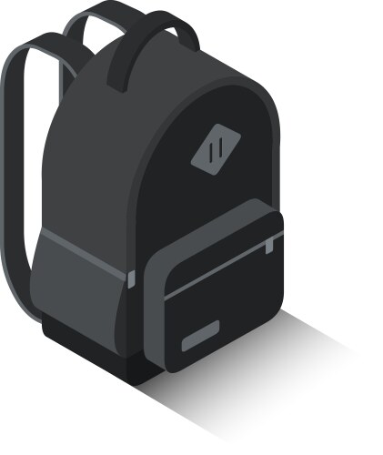 Isometric modern pink school backpack Royalty Free Vector