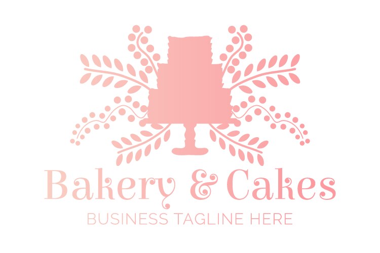 Modern simple cake logo design Royalty Free Vector Image