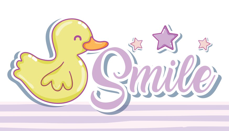 Smile message with cute cartoon Royalty Free Vector Image