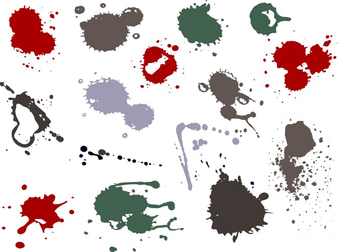 Blood splat splash spot ink stain blot patch Vector Image