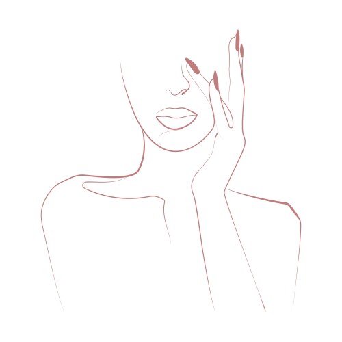 Abstract line art woman portrait with long hair Vector Image