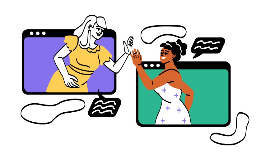 Cartoon Talking to Each Other Vector Images (over 400)