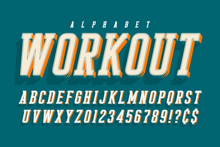 Retro style alphabet Royalty Free Vector Image