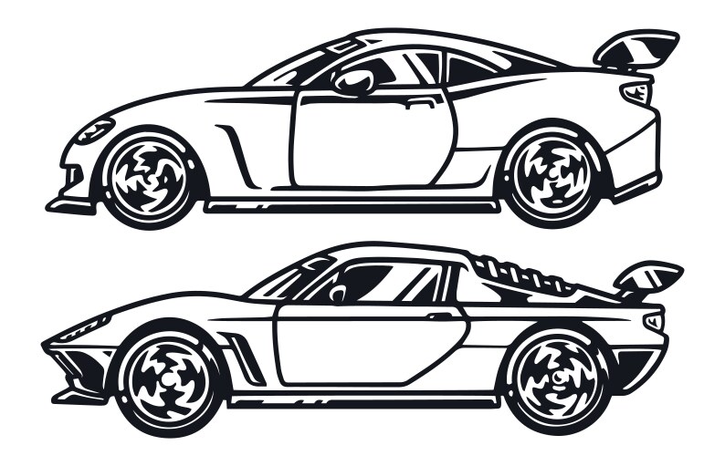 Vintage sport racing cars Royalty Free Vector Image